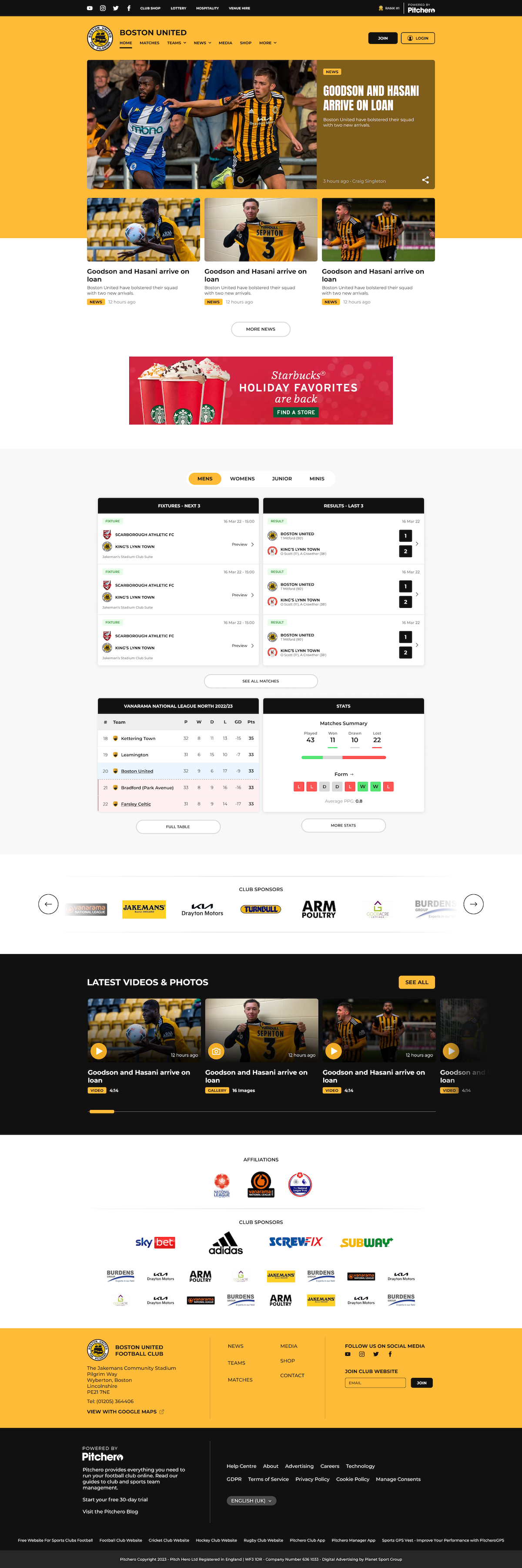 Pitchero Club Website: V7 Design Preview